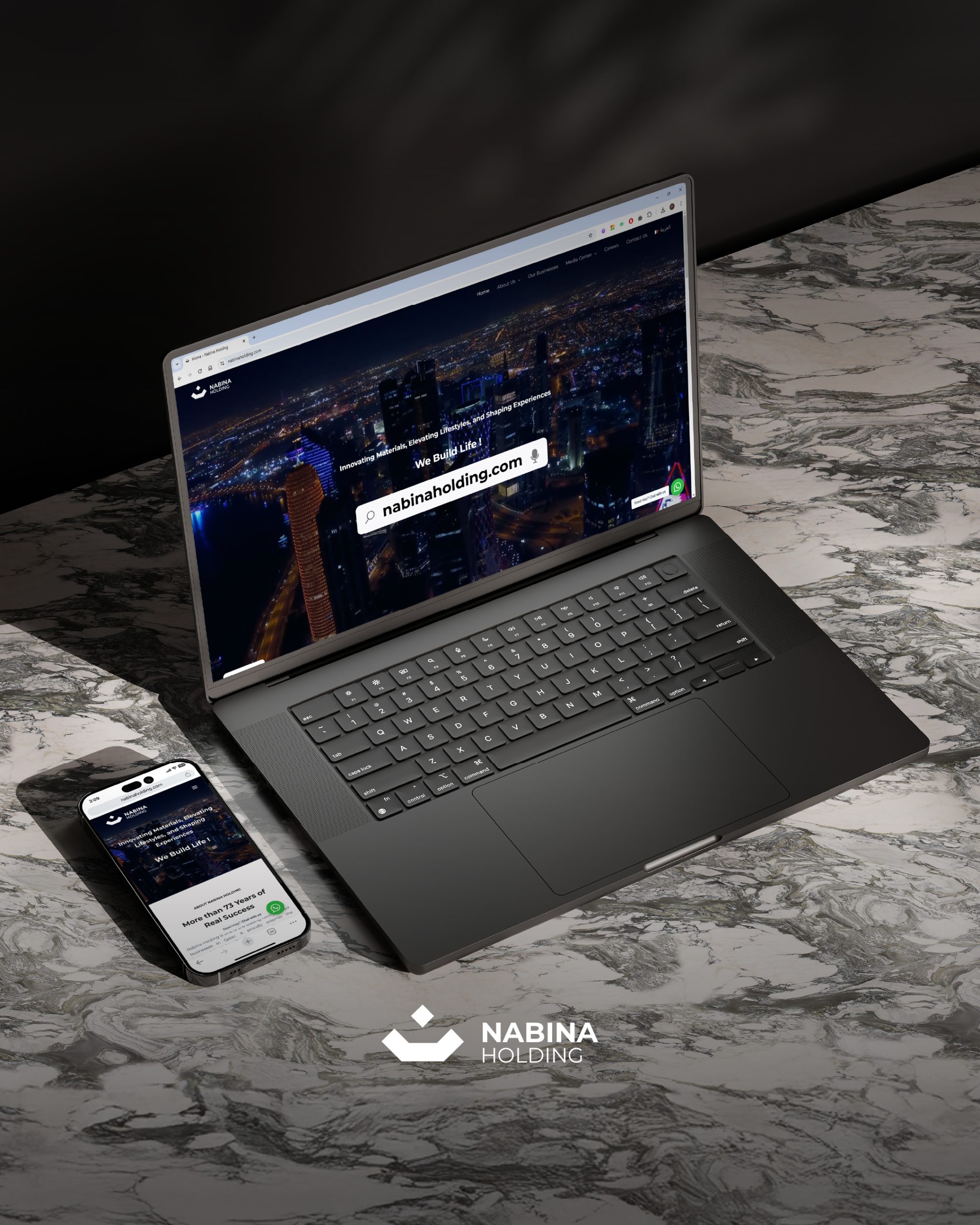 Nabina Holding launches a new website.